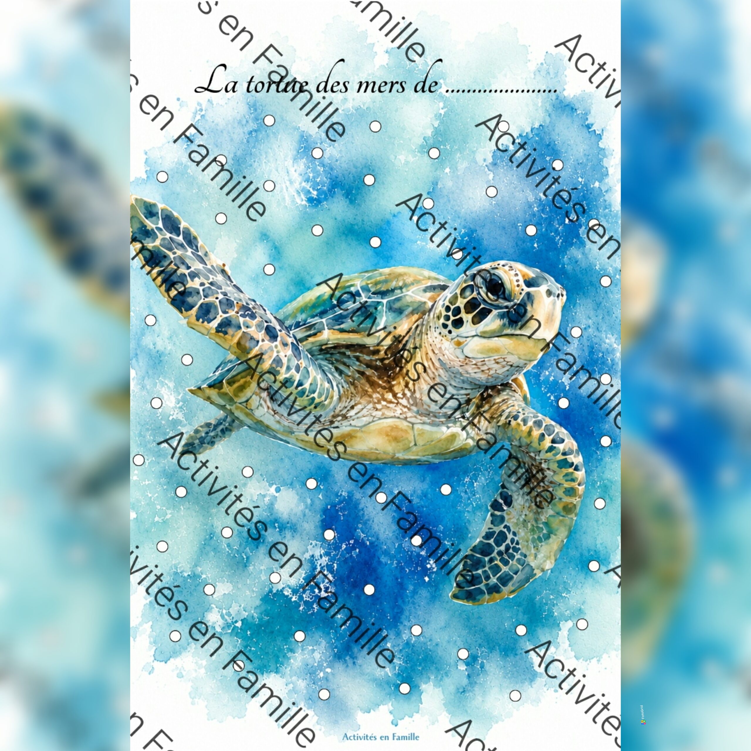 Peinture au coton tige Tortue - Activités en Famille